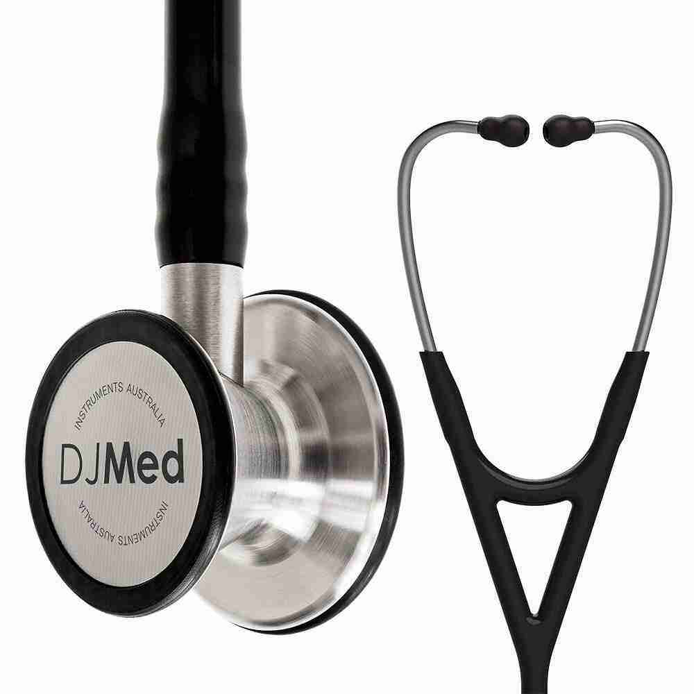 Cardiology Stethoscope, Dual Head - Black & Silver - MobiAssist ...